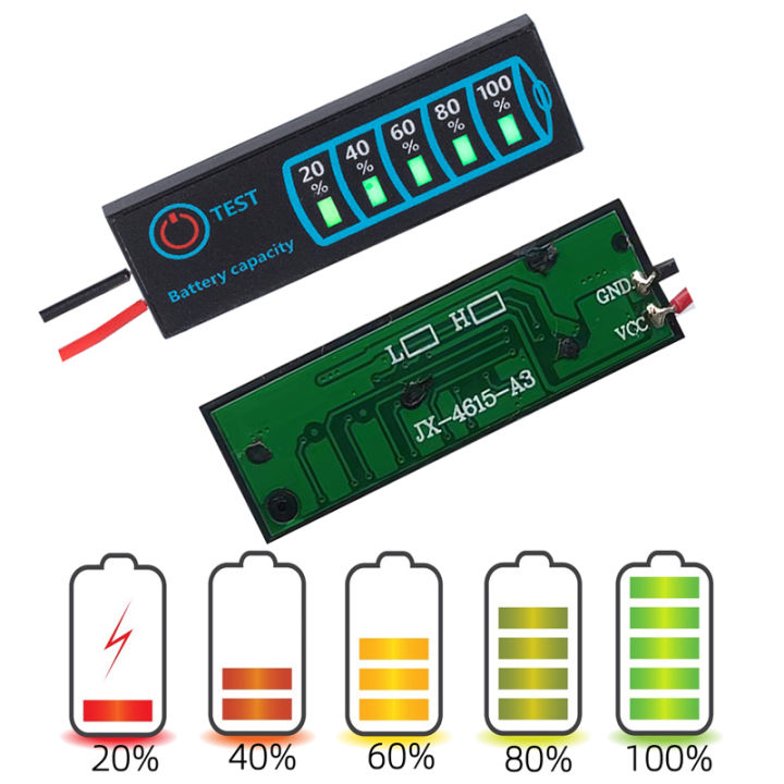 1S-8S 18650 Li-ion Lipo Lithium 5-30V Lead Acid Battery Level Indicator ...