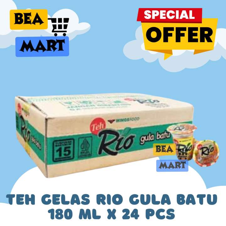 Teh Rio Gula Batu 180ml x 24 Pcs | Minuman Dus Box Karton 180 ml ...
