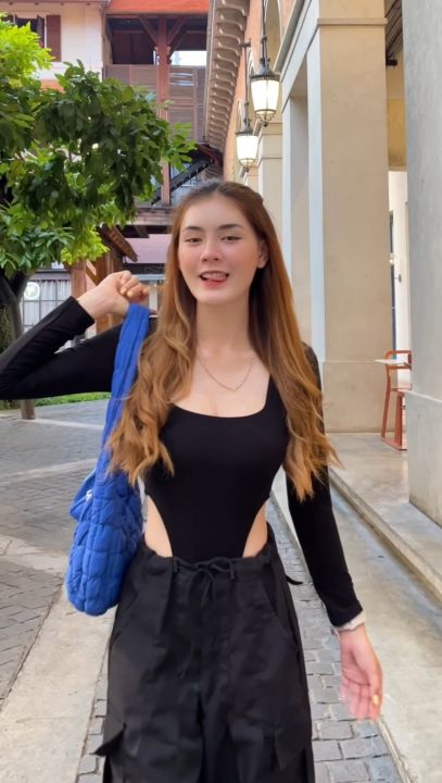 🌈 Spinnyhouse 🌈 บอดี้สูท เว้าเอว ‼️ ผ้าเรย่อน 2ชั้น ช่วงบน‼️ บอดี้สูทแขนยาว แช่บๆ ♥️ Bodysuit ♥️ ...