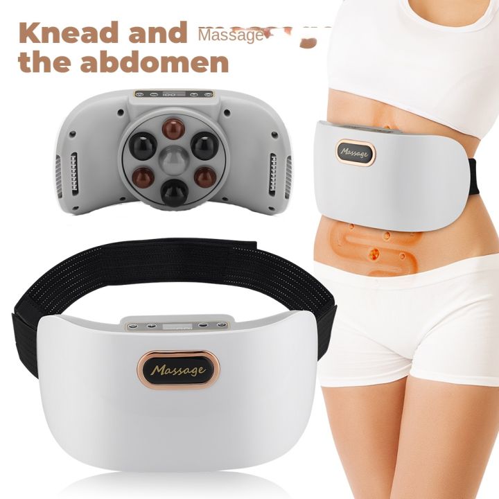 USB Rechargeable Electric Abdominal Massager 3 Modes Vibration Kneading ...