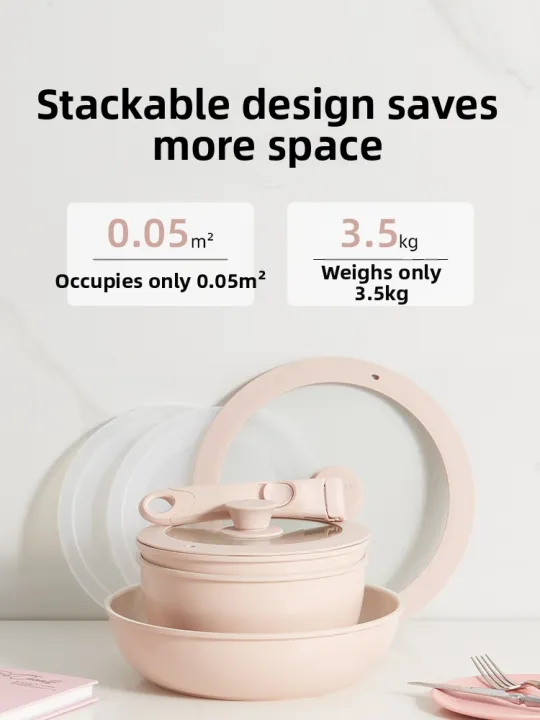 Redchef | Red Chef Stackable Non-Stick Frying Pan Set with Removable ...