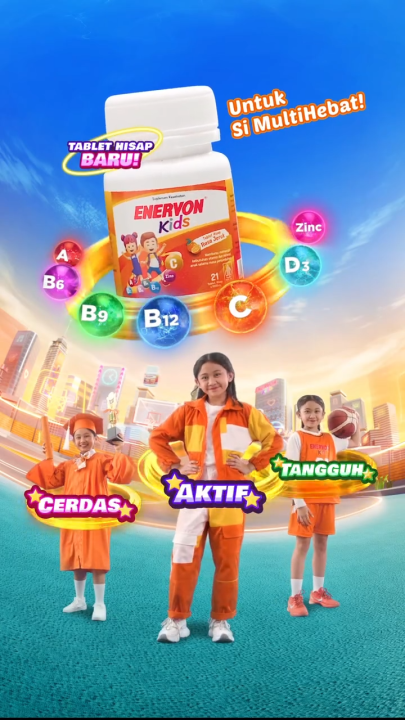 ENERVON Kids Tablet Kunyah Jeruk 21 Tablet / Multivitamin Tumbuh ...