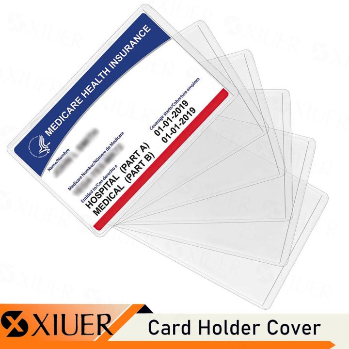 10Pcs Card Holder Plastic ID Card Protector Sleeves Double Side Frosted ...