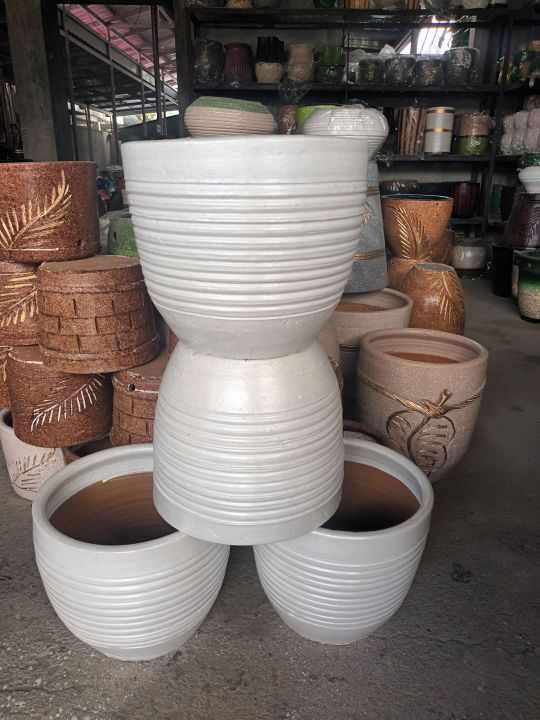 PLAIN WHITE DESIGN CLAY POTS | Lazada PH