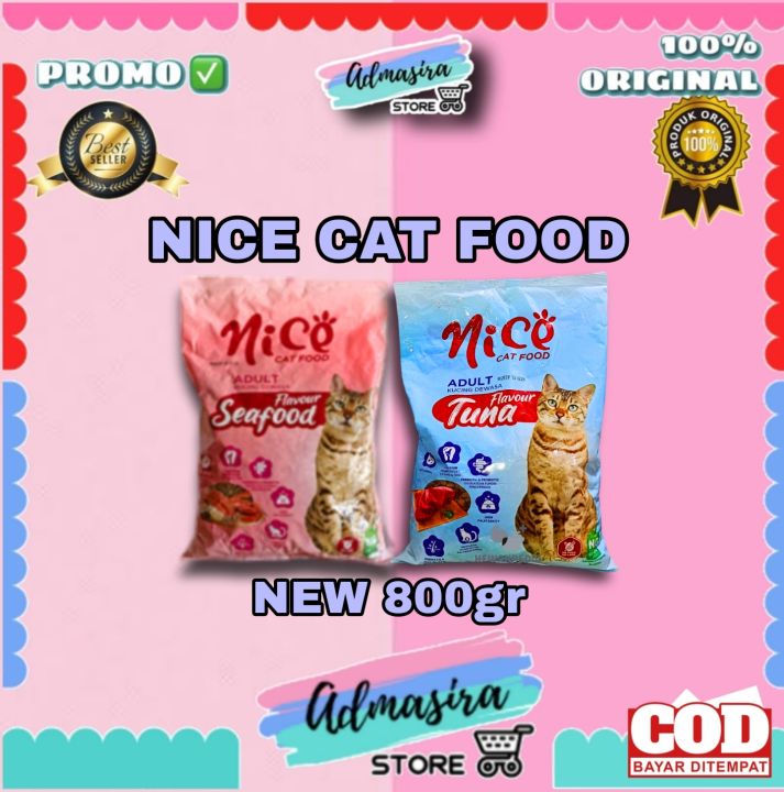 NICE Pakan Kucing 800gr New Termurah Cat Food donat ikan rasa tuna dan ...