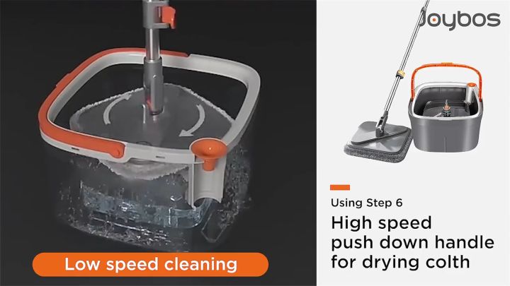 Joybos Mop 360 Spinner Flat Mop Clean and dirty water cloth M16 Self ...