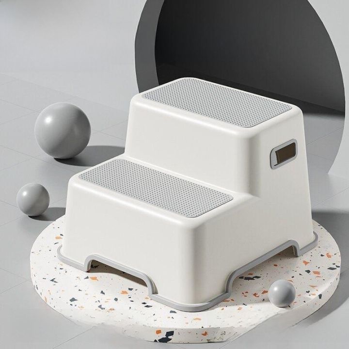 Two-Step Stool Chair Kitchen High-Low Footrest Step Ladder Foldable ...