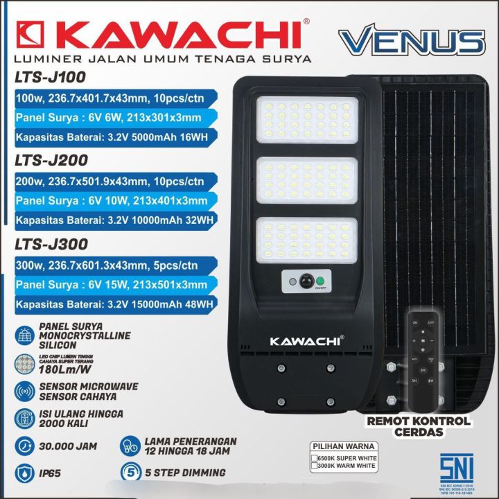 Lampu Jalan Umum PJU Solar Panel Kawachi Dengan Remote Control | Lazada ...