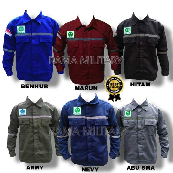 KAMEJA KERJA ATASAN PROYEK SAFETY BAJU APD BENGKEL LAS TEKHNISI ...