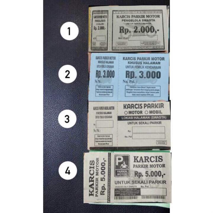 KARCIS PARKIR MOBIL MOTOR 2000 3000 5000 6000 7000 8000 10000 UNIVERSAL ...