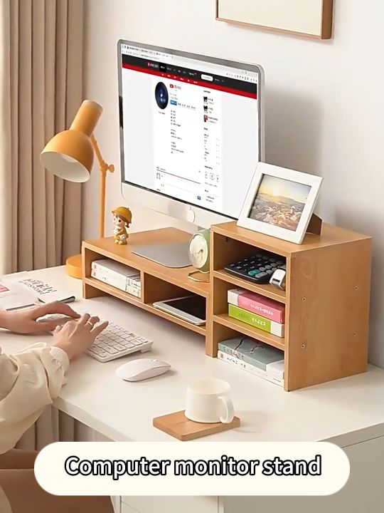 Desktop monitor stand table receive arrange shelf Computer Monitor ...