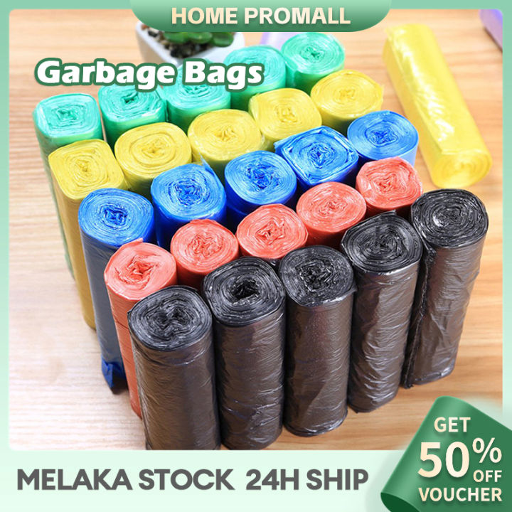 5 Roll 75pcs Garbage Bags Rubbish Plastic Bag Automatic Closing No ...