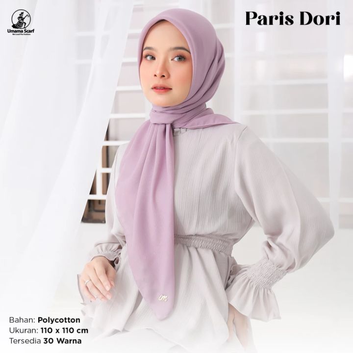 Umama Scarf - Kerudung Jilbab Polos Segi Empat Tesktur Paris Dori ...