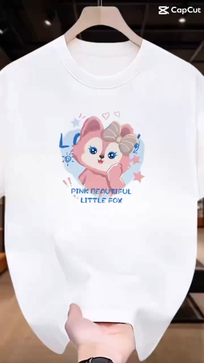 LC.TRADING เสื้อยืดพิมพ์ลายการ์ตูน น่ารักสไตล์เกาหลี แขนสั้น คอกลม ...