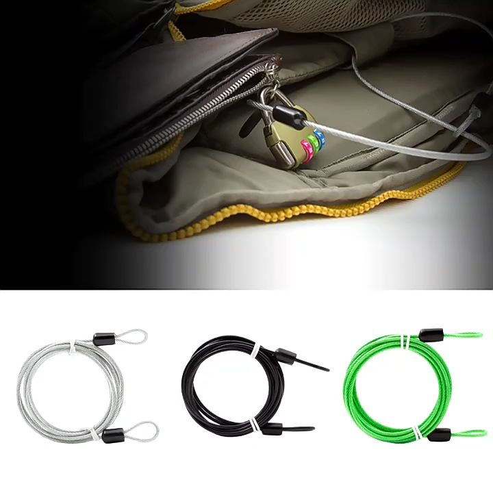 เชือกเปลี่ยนสายตรง 2 เมตร ล็อคลวดลวดลวด เชือกลวดล็อครหัสผ่าน Wire rope ...