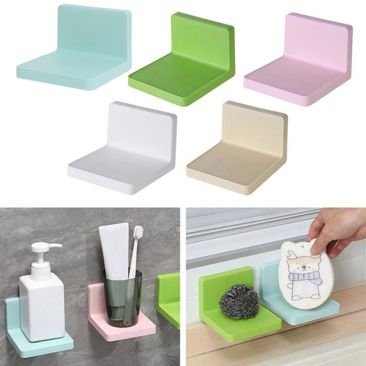 Wall Mount Self Adhesive Strong Load Bearing L-shaped Storage Stand ...