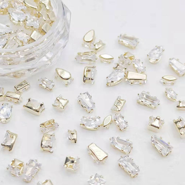 50 ชิ้น/ถุงคุณภาพทอง/Silver Sparkle MINI Flatback เพชรสําหรับตกแต่งเล็บ ...