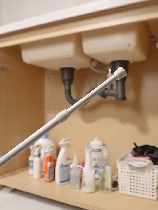 Multi Purpose Curtain Rod Adjustable Bar Spring Loaded Extendable ...