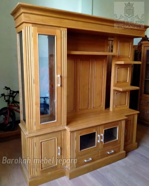 bufet tv jati partisi minimalis mewah | Lazada Indonesia