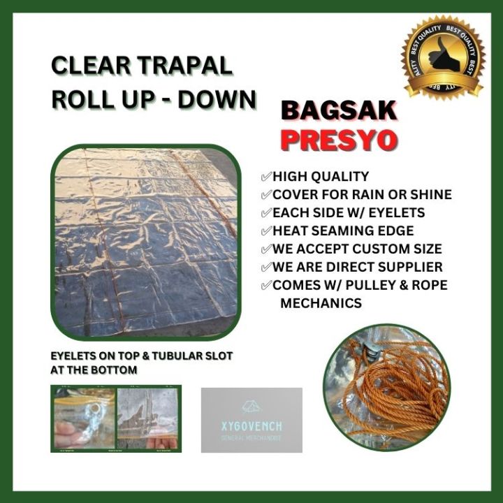 3 Meters x 4.2 Meters (ROLL UP AND DOWN) CLEAR TRAPAL (GAUGE 16 AND ...