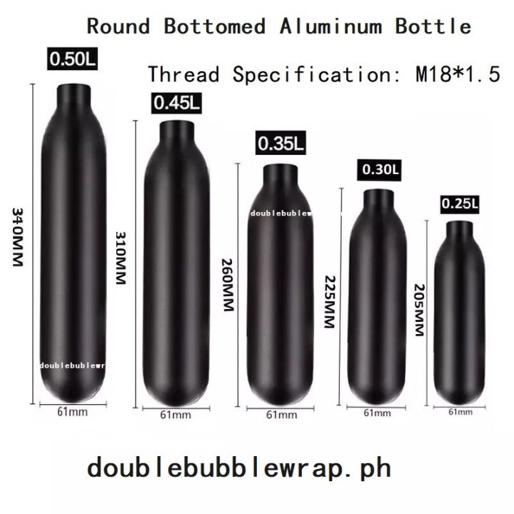 M18*1.5 Tank Bottle Round Bottomed Aluminum Bottle 4500 PSI Tank For ...