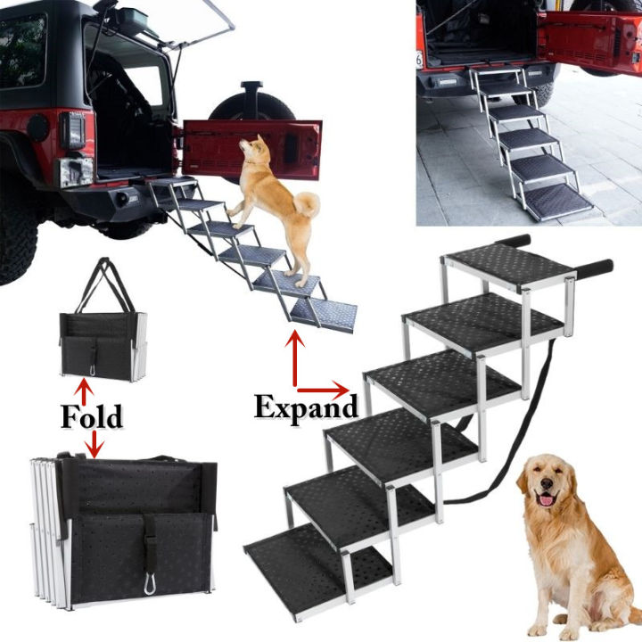 80x106x43CM Dog Ramp Stair Steps - Upgrade 6 Steps Large Dog Ramp ...