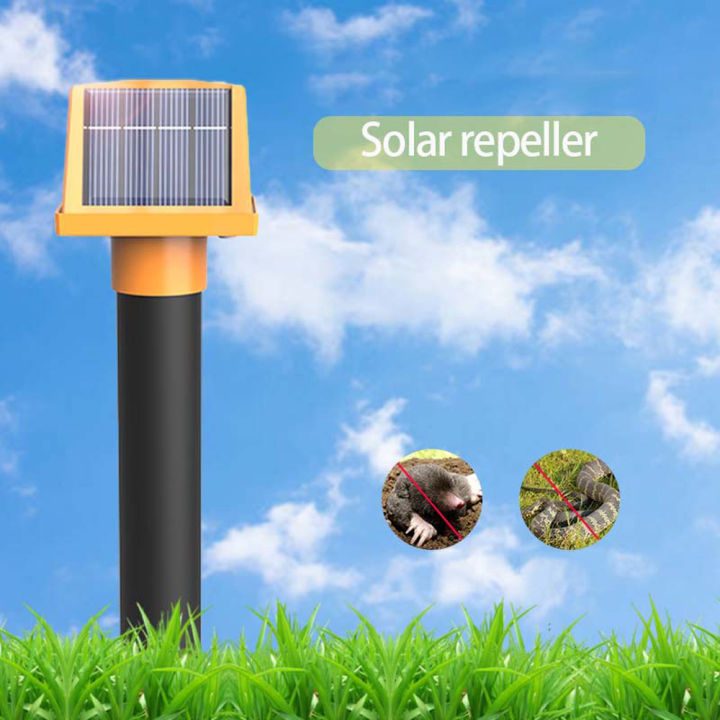 Mole Repeller Solar Powered Sonic Mole Deterrent Spikes Mice Snake ...