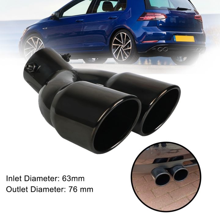 Car Accessories Stainless Steel Black 63mm Car Inlet Universal Double ...