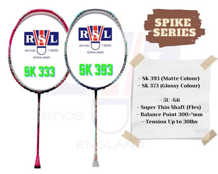 RSL SPIKE SERIES SK 333 & SK 393 RACQUET BADMINTON [ORIGINAL READY ...