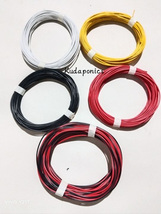 Kabel AWG serabut 22 dan 16 mm Cable Silver Tinned CU meteran | Lazada ...