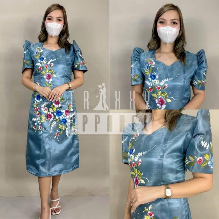Filipiniana Midi Blue | Lazada PH