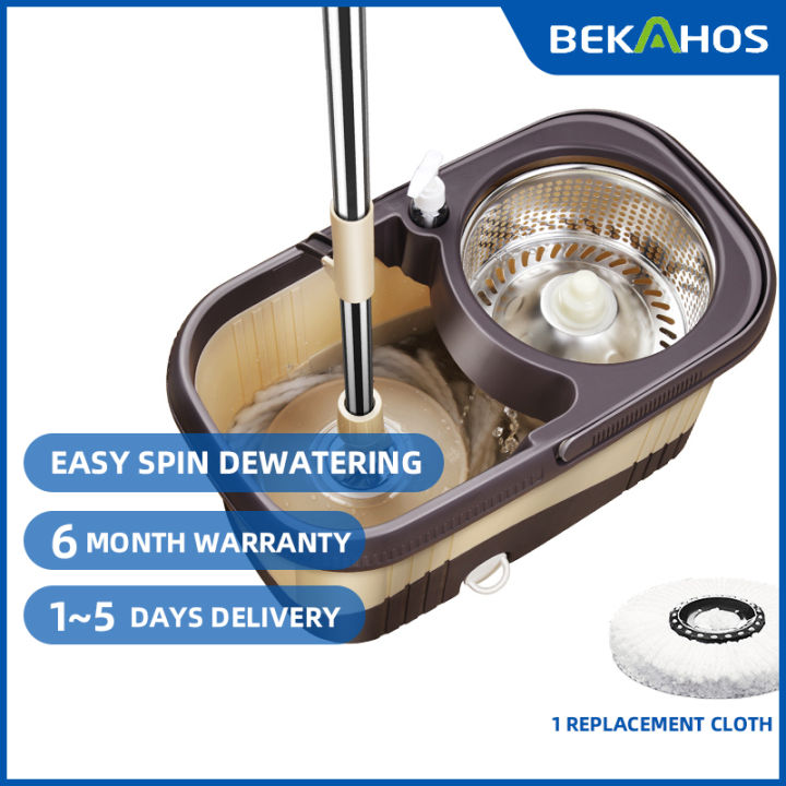 BEKAHOS Dual Drive No hand washing Rotating mop Small square bucket ...
