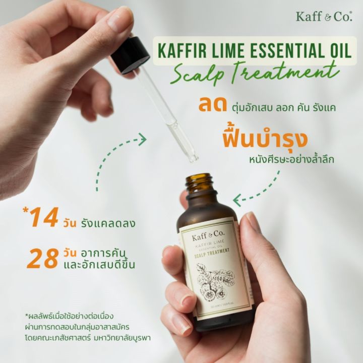 (ผลิตปี 2024) Kaff & Co. ทรีทเม้นท์มะกรูด หนังศีรษะแห้ง คัน รังแคหรือ อาการอักเสบ ลดผมร่วงเมื่อ ...