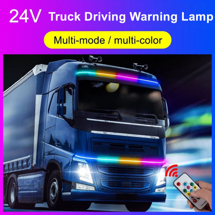 Angelila 24V Truck Driving Warning Lamp Colorful Car LED Strip Running ...