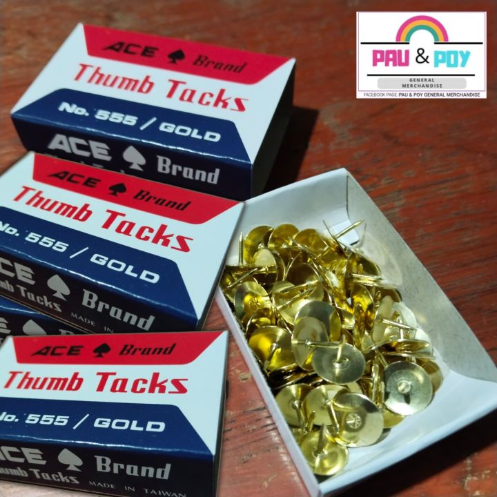 {ACE BRAND} THUMBTACKS 1 BOX 75 PCS or more / SOLD PER BOX | Lazada PH