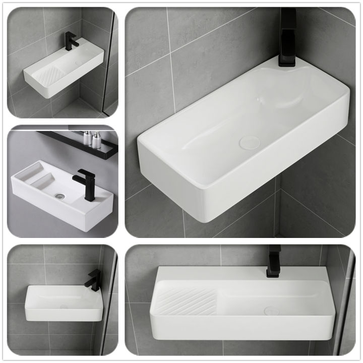 Narrow Wall-Mounted Wash Basin Small Size Balcony Wall-Mounted Hanging ...