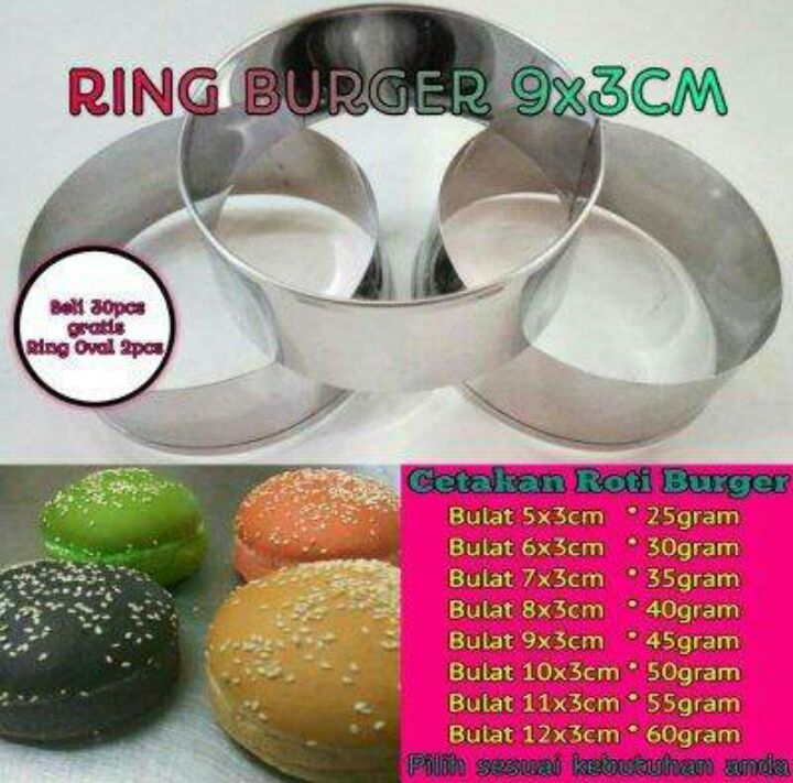 Ring Roti Bulat / Ring Roti Bluder / Cetakan Roti Burger / loyang bulat ...