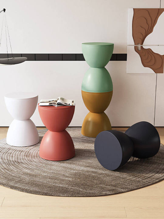 Nordic Minimalist Prince Small Stool Home Use round Plastic Shoe ...