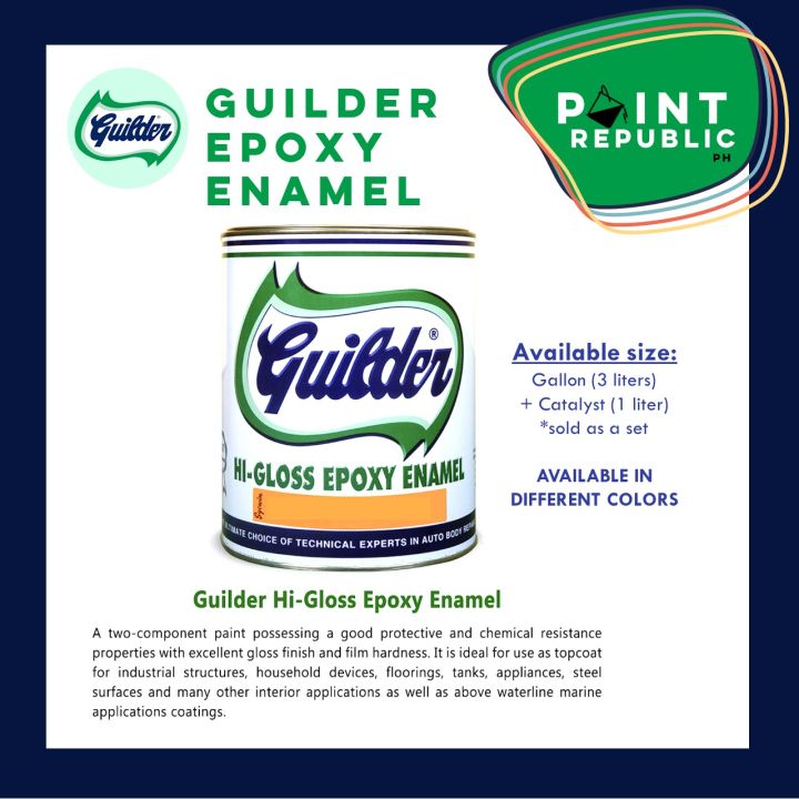 Guilder Epoxy Enamel Hi-Gloss Colors (3Liters) with Catalyst (1Liter ...