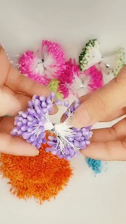 1 bundle Multi Colors Pearl Stamen Sugar Handmade Artificial Flower for Wedding Decoration DIY ...