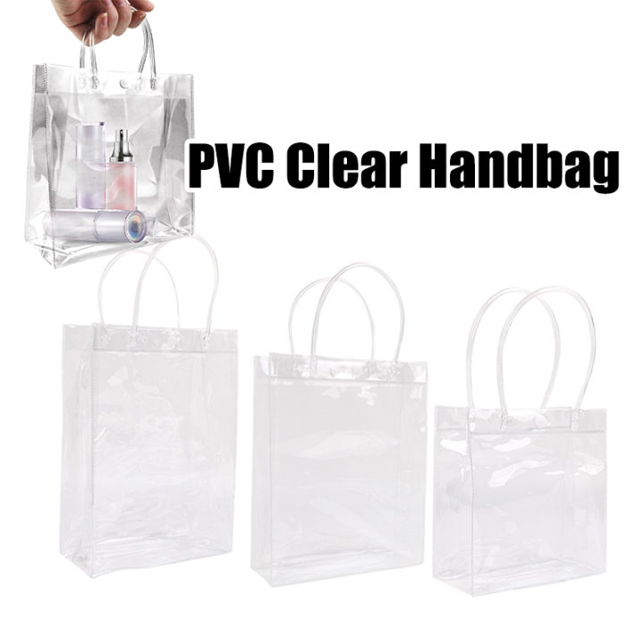 5PCS PVC Clear Bag PVC Tote Bag Transparent PVC Bag With Handle PVC ...