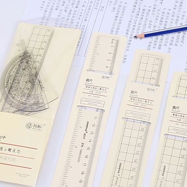 🇲🇾 Ready Stock Muji Style Transparent Ruler 15cm Simple Ruler Scale Set ...