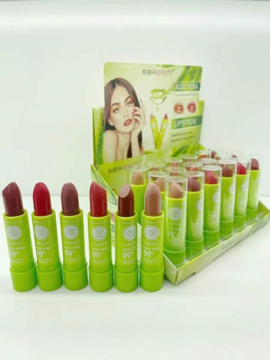 RIBIA BEAUTY LIPSTICK ALOE VERA 6 PCS 1BOX/24PCS | Lazada