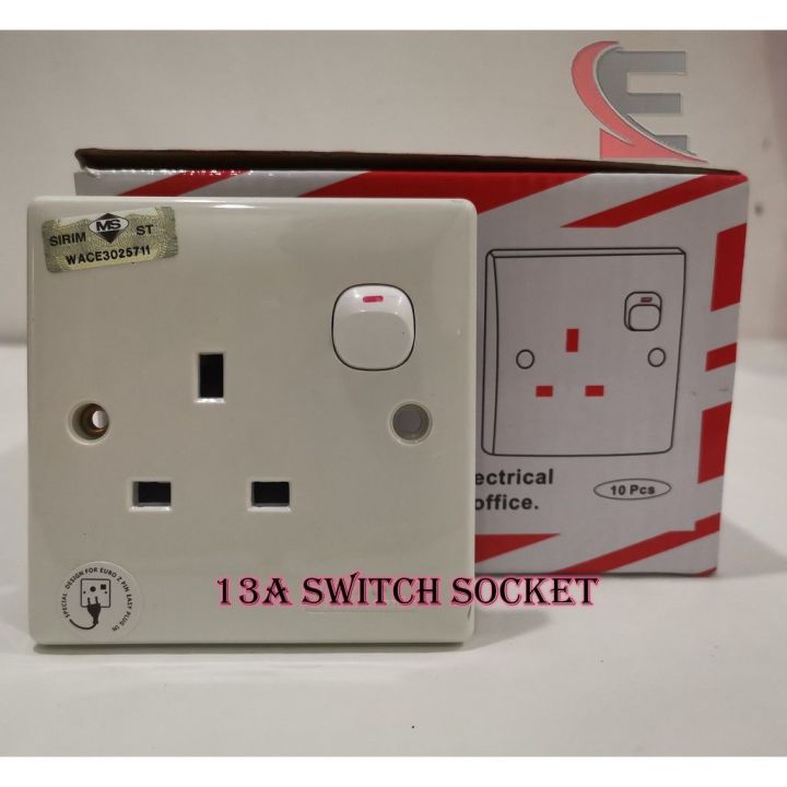 13A 250v 3pin SSO/SWITCH SOCKET OUTLET - SIRIM - | Lazada