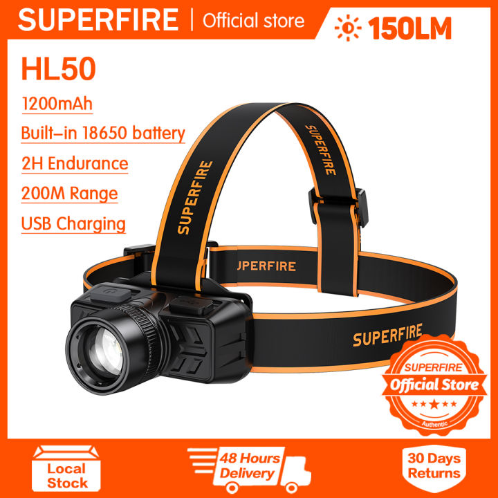 ไฟหน้า HL50ซุปเปอร์ไฟแบบชาร์จไฟได้ ABS กันน้ำสีสดใสมาก Led หลอดไฟหน้าแบบพกพาตกปลาเดินป่ากลางแจ้ง ...