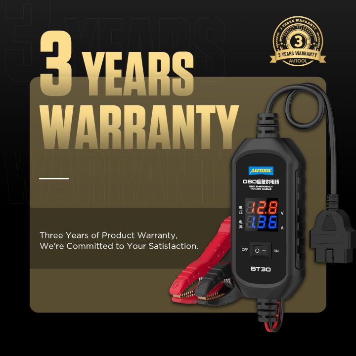 AUTOOL BT30 Car OBD2 Battery Replacement Tool Emergency Power Supply ...