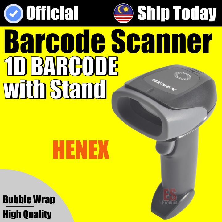 Official Henex Barcode Scanner 1D with Stand HC-3206 | Lazada