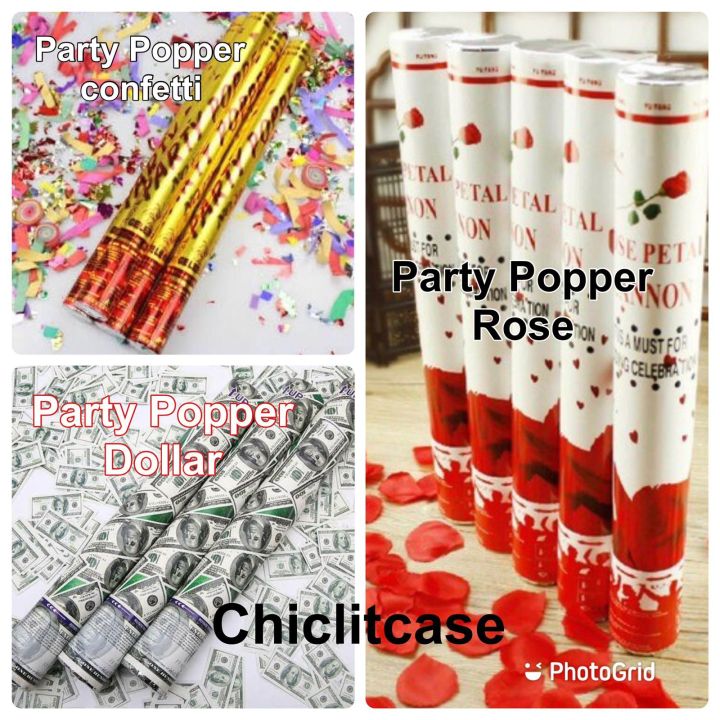 Party popper confetti ukuran 30 cm dollar rose | Lazada Indonesia