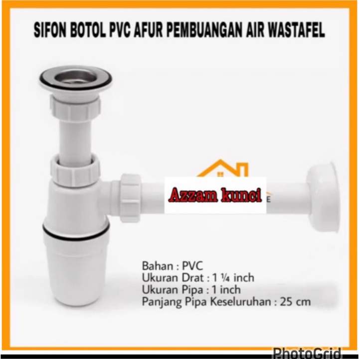 siphon botol pembuangan westafel 1 1/4 inch sifon botol pvc sipon avur ...