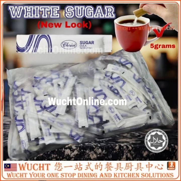 【WUCHT】250's x 5g White Sugar Sachet for Coffee Serving or Tea Serving ...